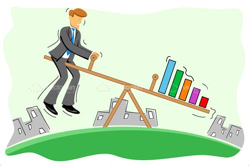 Business Man on Seesaw with Growth Graph - Vectorjunky - Free Vectors ...